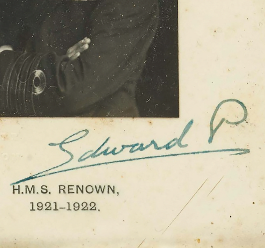 King Edward VIII signed portrait in naval uniform