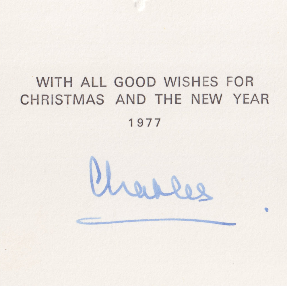 King Charles III 1977 signed Christmas card