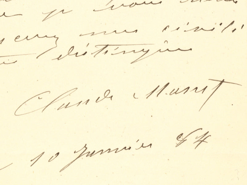 Claude Monet handwritten & signed letter